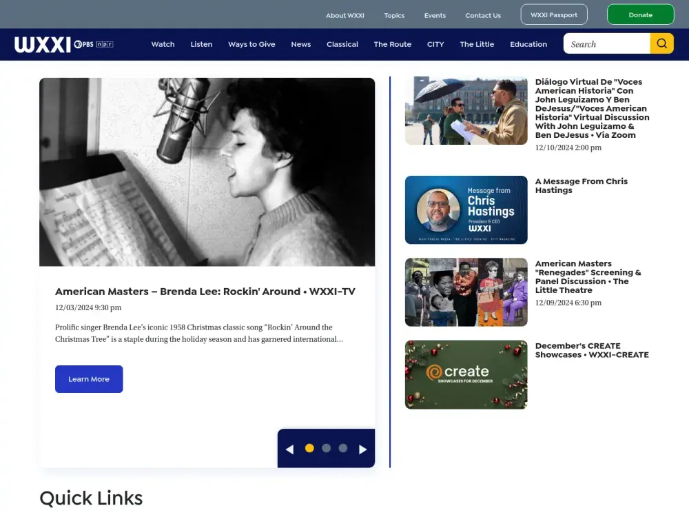 WXXI Public Broadcasting Council - Media List